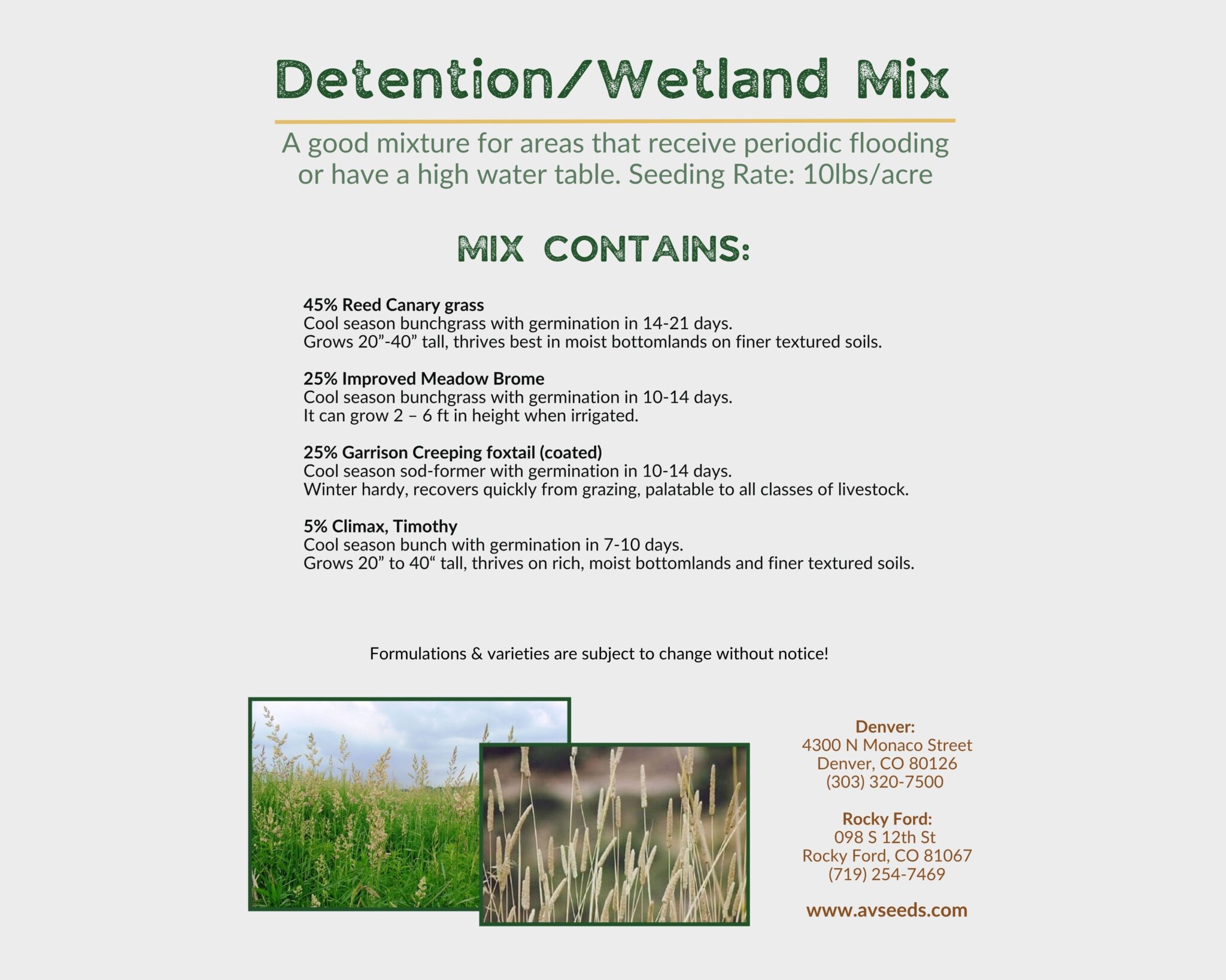 Detention/Wetland Mix - AVSeeds - Arkansas Valley Seed